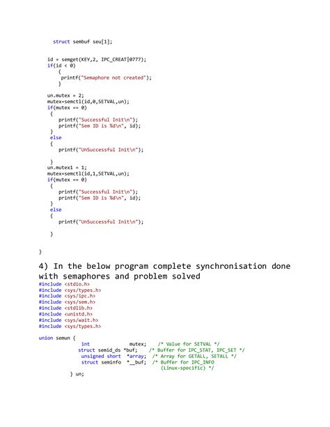 Implementing Of Classical Synchronization Problem By Using Semaphores Docx Programming