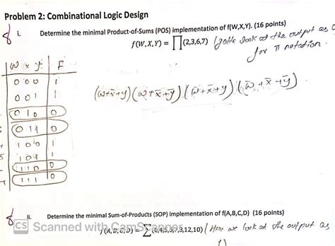 Solved Problem Combinational Logic Design F Determine Chegg