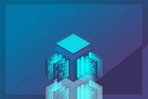 Iconic Representation Of Isometric Data Center With Cloud Storage Pcb Slot And Server Room For