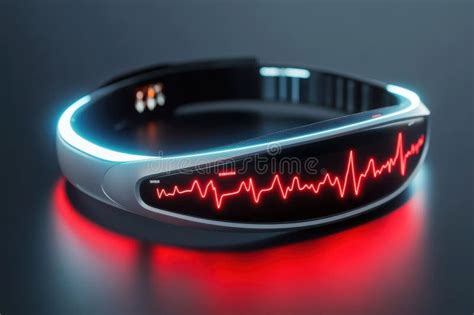 Wearable Device Displays Heart Rate And Biometric Data In A Sleek Design Stock Image Image Of