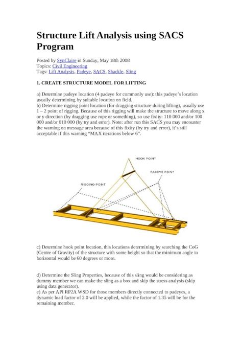 Doc Structure Lift Analysis Using Sacs Program Dokumen Tips