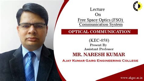 Free Space Optics Fso Communication System Optical Communication By Mr Naresh Kumar Akgec