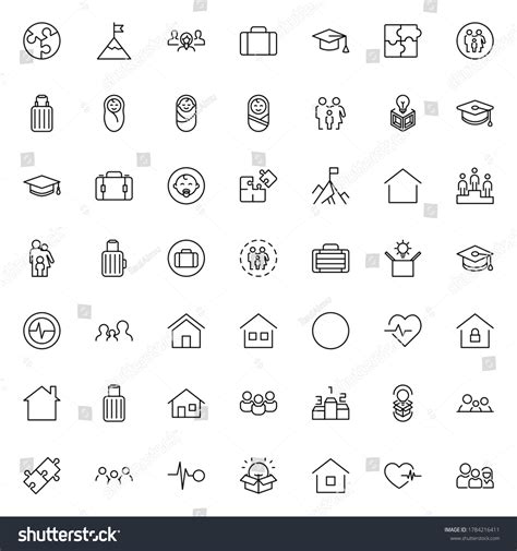 Core Values Line Icon Set Collection Stock Vector Royalty Free Shutterstock