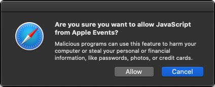 Warning When Activating Javascript In Safari Questions Suggestions