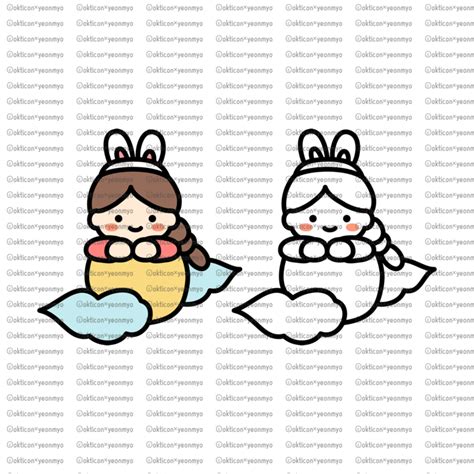 오케이티콘 보름달 여 아이콘 개별 컬러라인