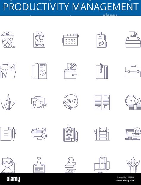 Productivity Management Line Icons Signs Set Design Collection Of