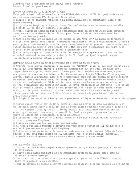 PDF EEPROM Como Apagar E Gravar Com O PonyProg Bem Explicado DOKUMEN TIPS