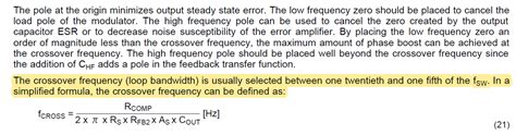 LM25117 Q1 The Crossover Frequency Setting Range Power Management Forum Power Management