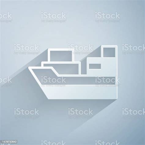 종이 는 회색 배경에 격리 상자 배달 서비스 아이콘화물 선을 잘라 배달 교통 소포 상자 상품화물 종이 아트 스타일 벡터 3차원