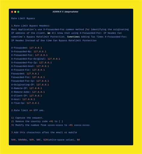 Bug Bounty Tip Rate Limit Bypass Aswin K V Posted On The Topic Linkedin