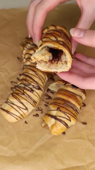 Бананы с шоколадом в слоённом тесте Food Cooking бананы Youtube