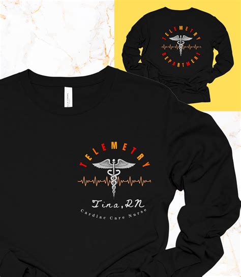custom telemetry nurse unisex long sleeve tee custom tele tele nurse