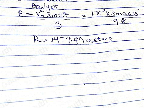 Solved Part Of The Range R And The Maximum Height H Of A
