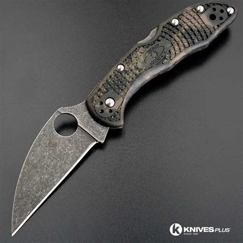 Modified Spyderco Delica 4 Wharncliffe Acid Wash Zome Handle
