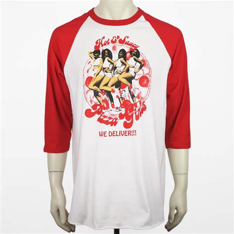 Hot And Saucy Pizza Girls 3 4 Sleeve Jersey Shirt Mélusine