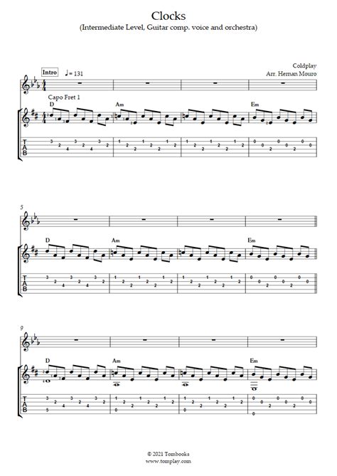 Coldplay Clocks Guitar Chords