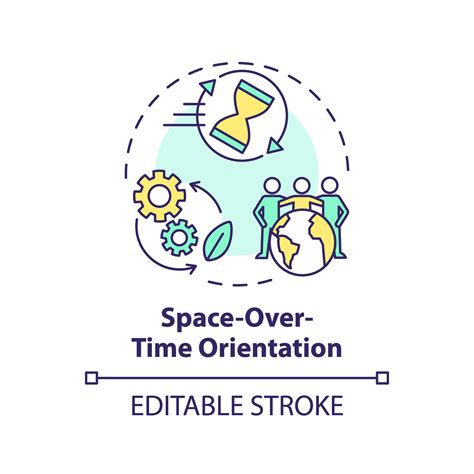 2d Editable Multicolor Space Over Time Orientation Icon Simple Isolated Vector Thin Line