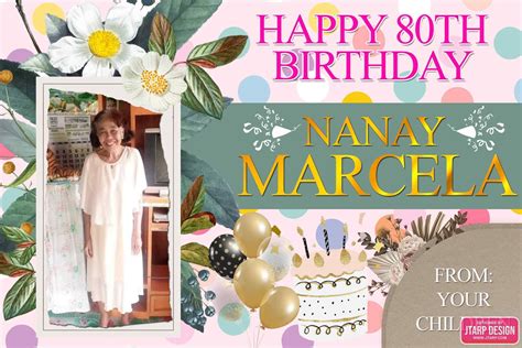 Elegant Birthday Tarpaulin 50th Birthday Gold Birthda
