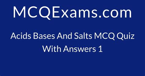 Mcq Questions For Class 7 Chemistry Acids Bases And Salts Quiz 1
