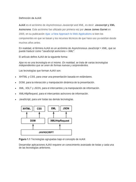 Definición De Ajax Pdf Ajax Programación Servidor Web