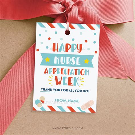 Happy Nurse Appreciation Week Tag Printable Pdf My Party Design