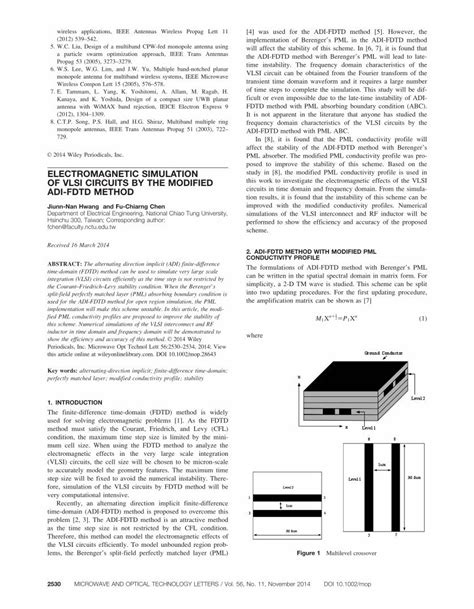 Pdf Electromagnetic Simulation Of Vlsi Circuits By The Modified Adi Fdtd Method Dokumentips