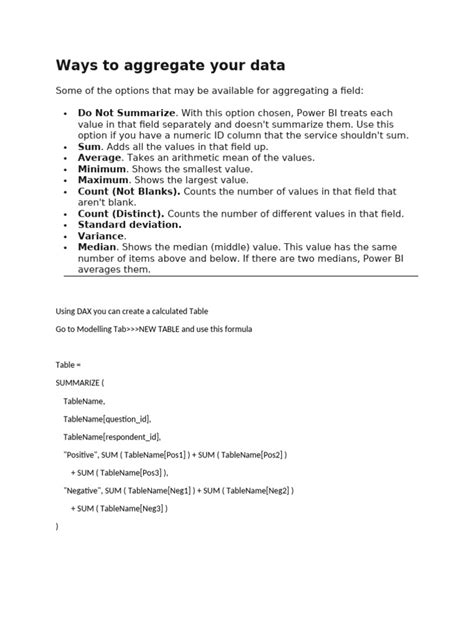 Ways To Aggregate Your Data Pdf