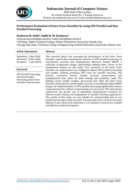 pdf performance evaluation of extra trees classifier by using cpu