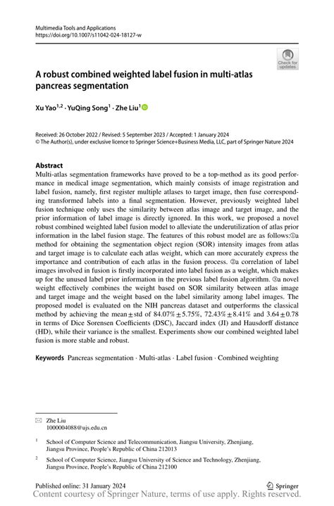 A Robust Combined Weighted Label Fusion In Multi Atlas Pancreas Segmentation Request Pdf