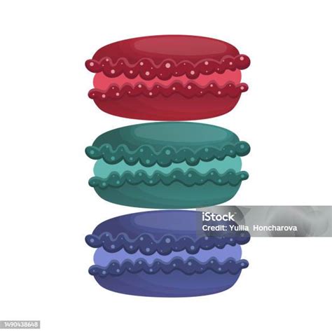 아몬드 여러 가지 빛깔의 마카롱 디저트 마카롱 프렌치 쿠키 달콤하고 아름다운 디저트 흰색 배경에 분리된 벡터 그림입니다 0명에 대한 스톡 벡터 아트 및 기타 이미지 Istock