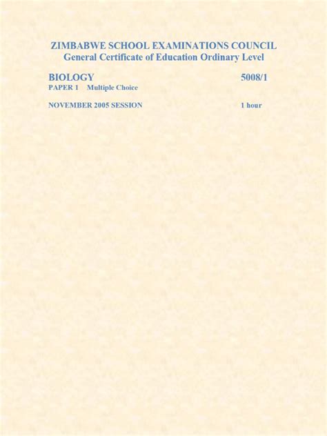 Zimsec Biology O Level Greenbook Pdf