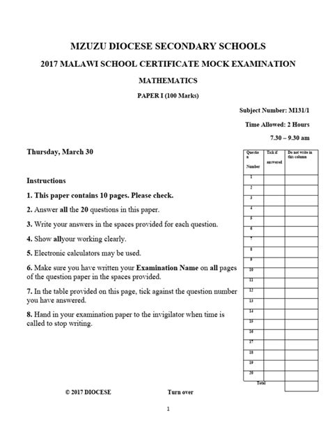2017 Maths Mock Paper I Download Free Pdf Mathematical Objects