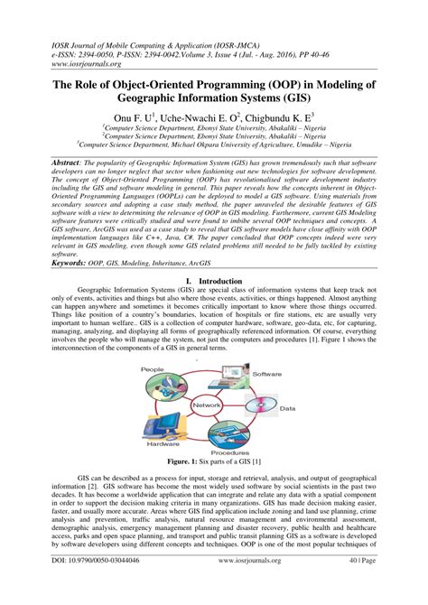 Pdf The Role Of Object Oriented Programming Oop In Modeling Of Geographic Information