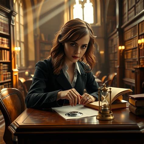 Emma Watson As Hermione Granger In Her Seventh Year At Hogwarts Seated