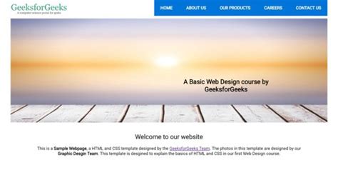 Html Course Building Main Content Section 1 Geeksforgeeks