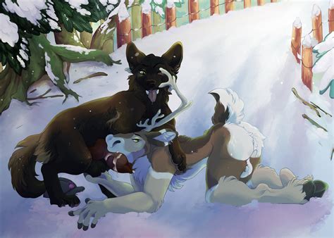 Rule 34 After Sex Anthro Anthro On Feral Capreoline Cervid Fellatio Feral Hi Res Male Male