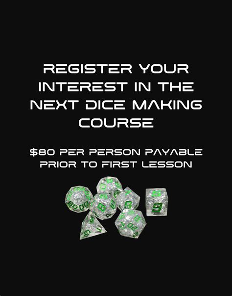Dice Making Class Hitdragons