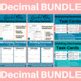 Decimal Bundle Math Guided Notes Math Worksheets Task Cards Decimals