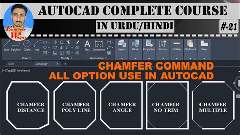 21 How To Use Chamfer Command In Autocad Chamfer Command Setting Chamfer Angle Chamfer