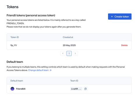 Personal Access Tokens Friendli Docs