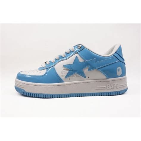 A Bathing Ape Bape Sta Patent Leather Blue White Reps