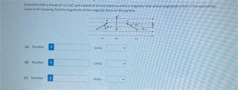 solved a particle with a charge of 6 5μc and a speed of 61