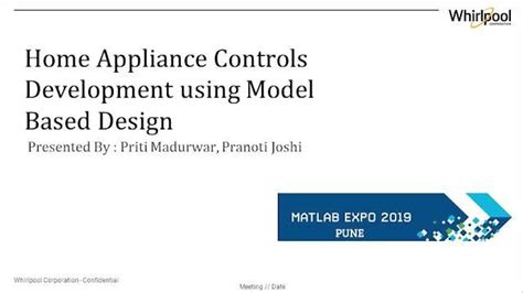 Home Appliances Controls Development Using Model Based Design Matlab