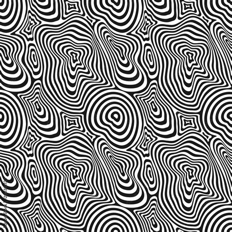Vector Seamless Pattern Thin Curved Lines Striped Black And White Background Abstract Dynamic