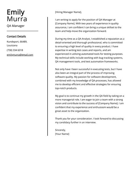 Qa Manager Cover Letter Examples Template And 20 Tips