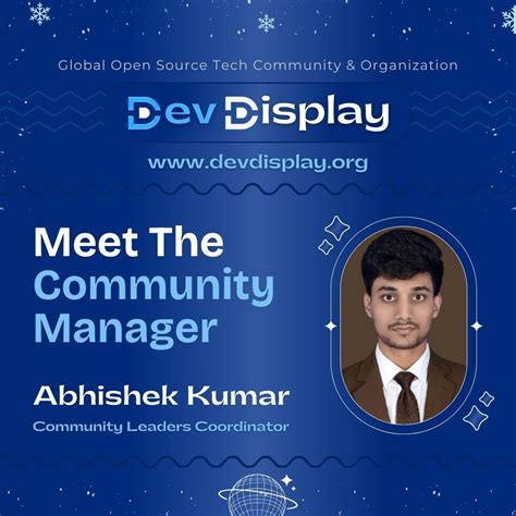 Devdisplay Opensource Communitymanager Techcommunity Leadership