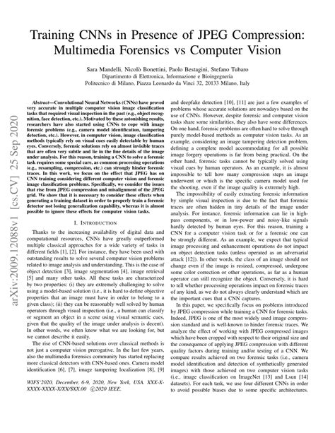 Pdf Training Cnns In Presence Of Jpeg Compression Multimedia Forensics Vs Computer Vision