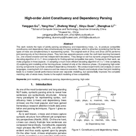 High Order Joint Constituency And Dependency Parsing Acl Anthology