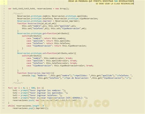 POO Javascript Aplicacion Clase Reservacion Tutorias Co