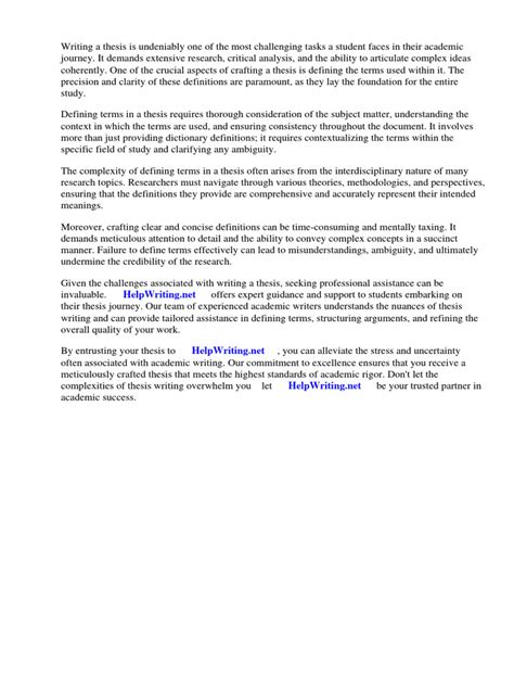 Definition Of Terms Thesis Pdf Pdf